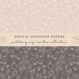 Wedding Digital Paper - Scrapbook Papers - Seamless Patterns - Digital ...