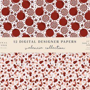 Valencia Digital Paper - Scrapbook Paper - Seamless Patterns - Digital ...