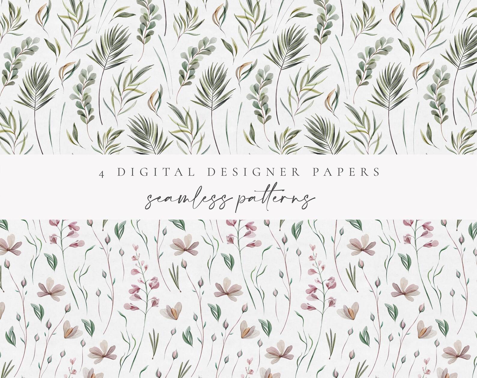 Digital Paper - Scrapbook Papers - Seamless Patterns - Digital ...