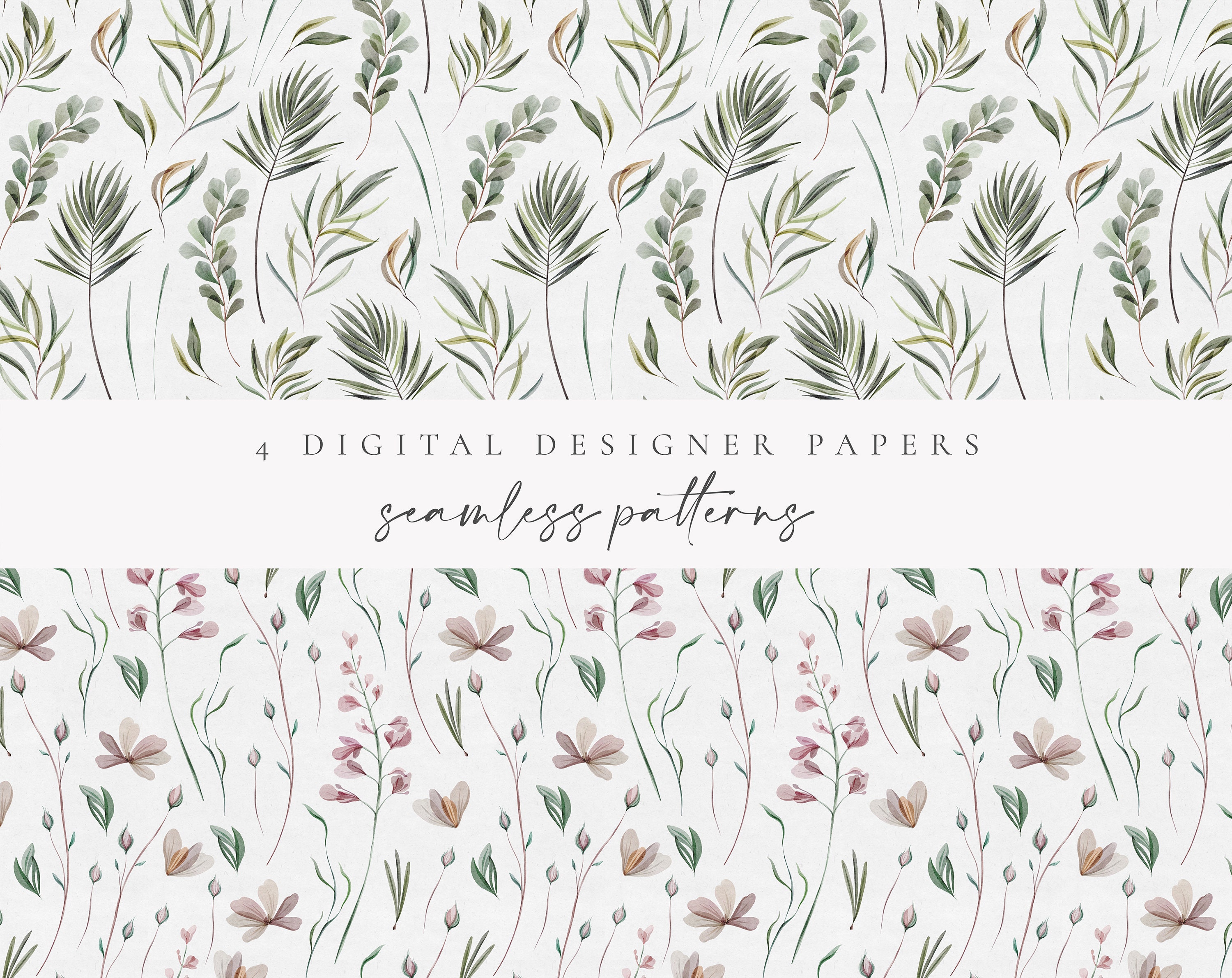 Digital Paper - Scrapbook Papers - Seamless Patterns - Digital ...