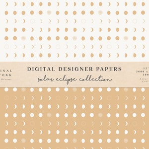 Digital Paper Solar Eclipse - Scrapbook Papers - Seamless Patterns ...