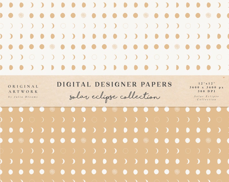 Digital Paper Solar Eclipse Scrapbook Papers Seamless - Etsy