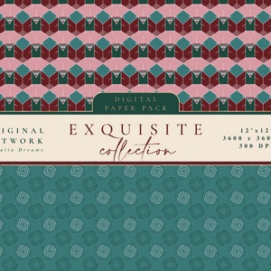 Exquisite Digital Paper - Scrapbook Paper - Seamless Patterns - Digital ...