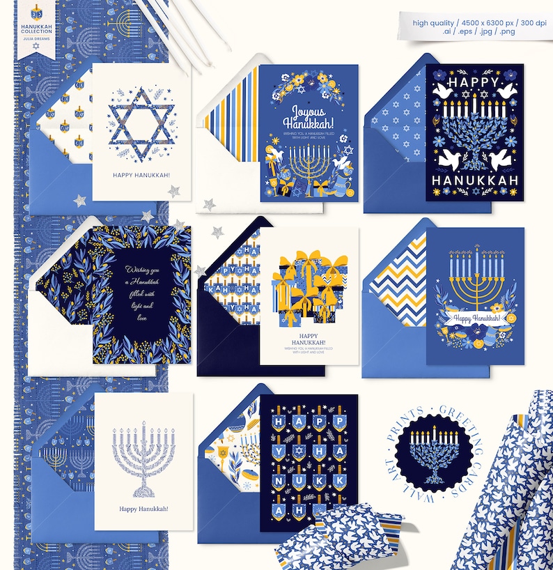 Hanukkah Clipart - Digital Download - Digital Papers - Instant Download ...