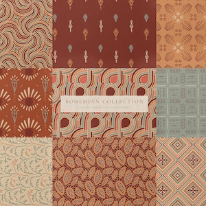 Boho Digital Paper - Scrapbook Paper - Seamless Patterns - Digital ...