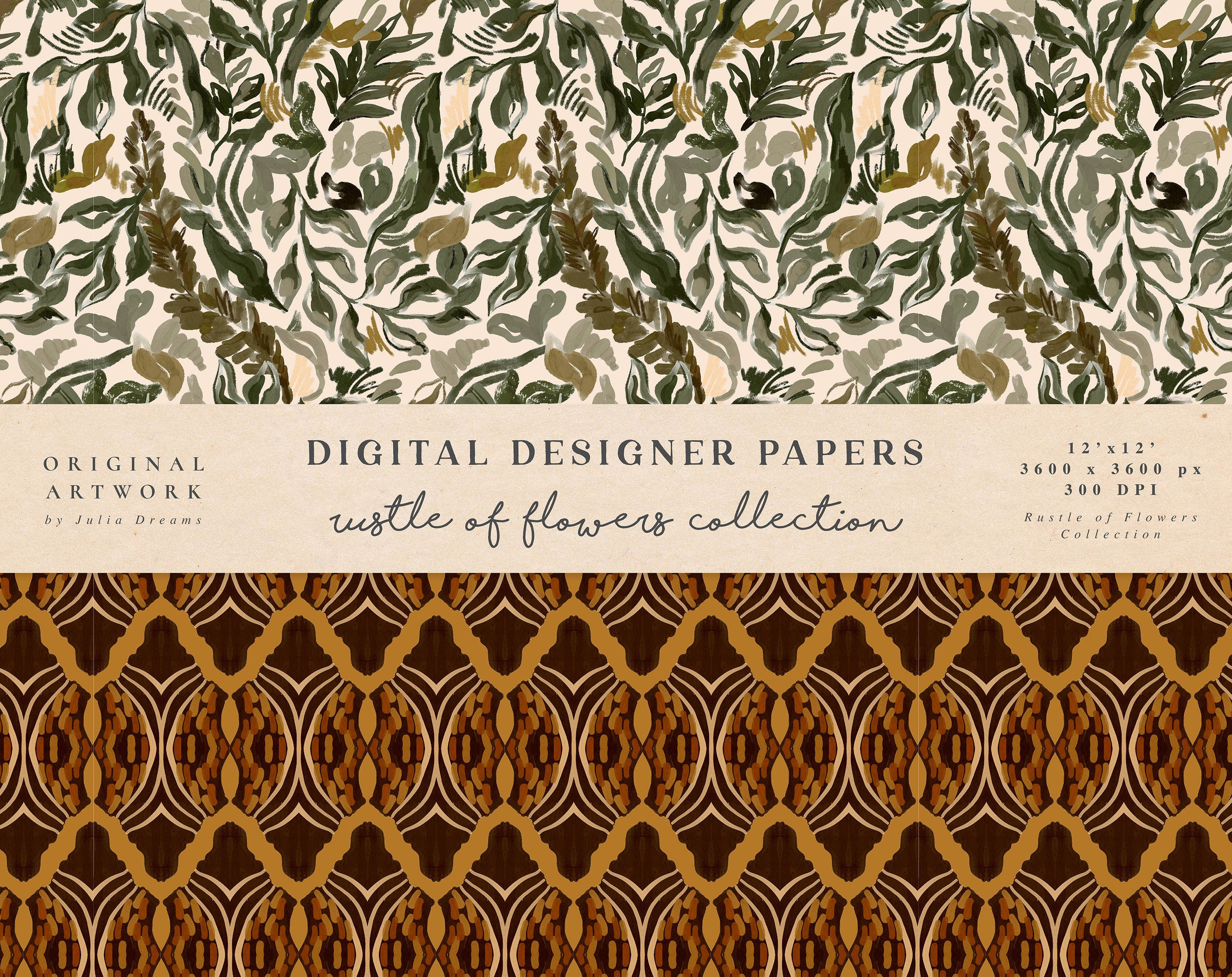 Rustle of Flowers Digital Papers Scrapbook Papers Seamless - Etsy