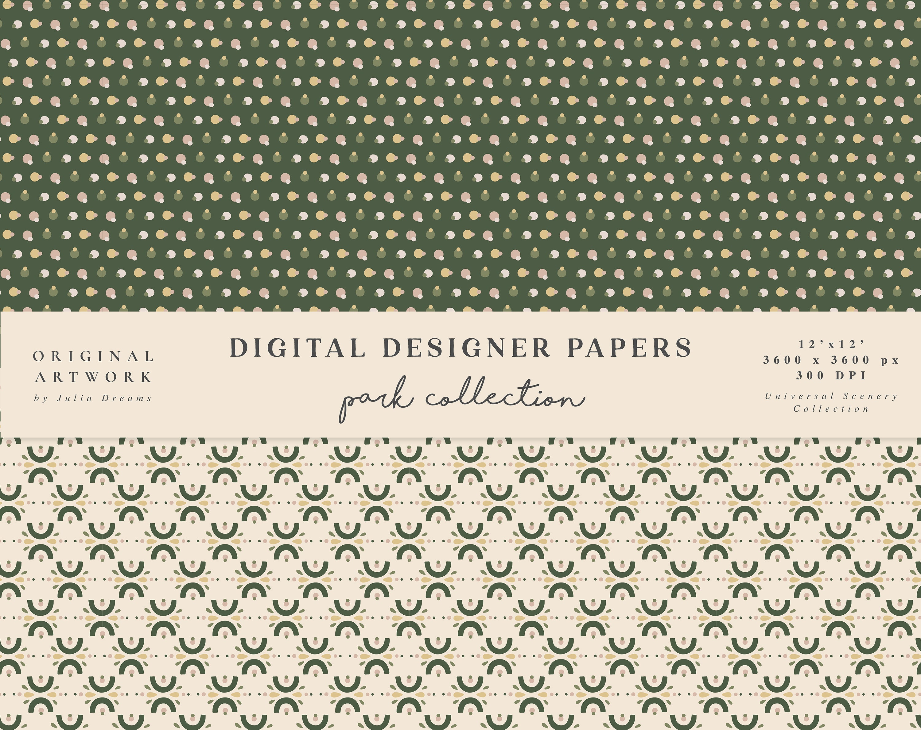 Park Digital Paper Set Scrapbook Paper Seamless Patterns - Etsy