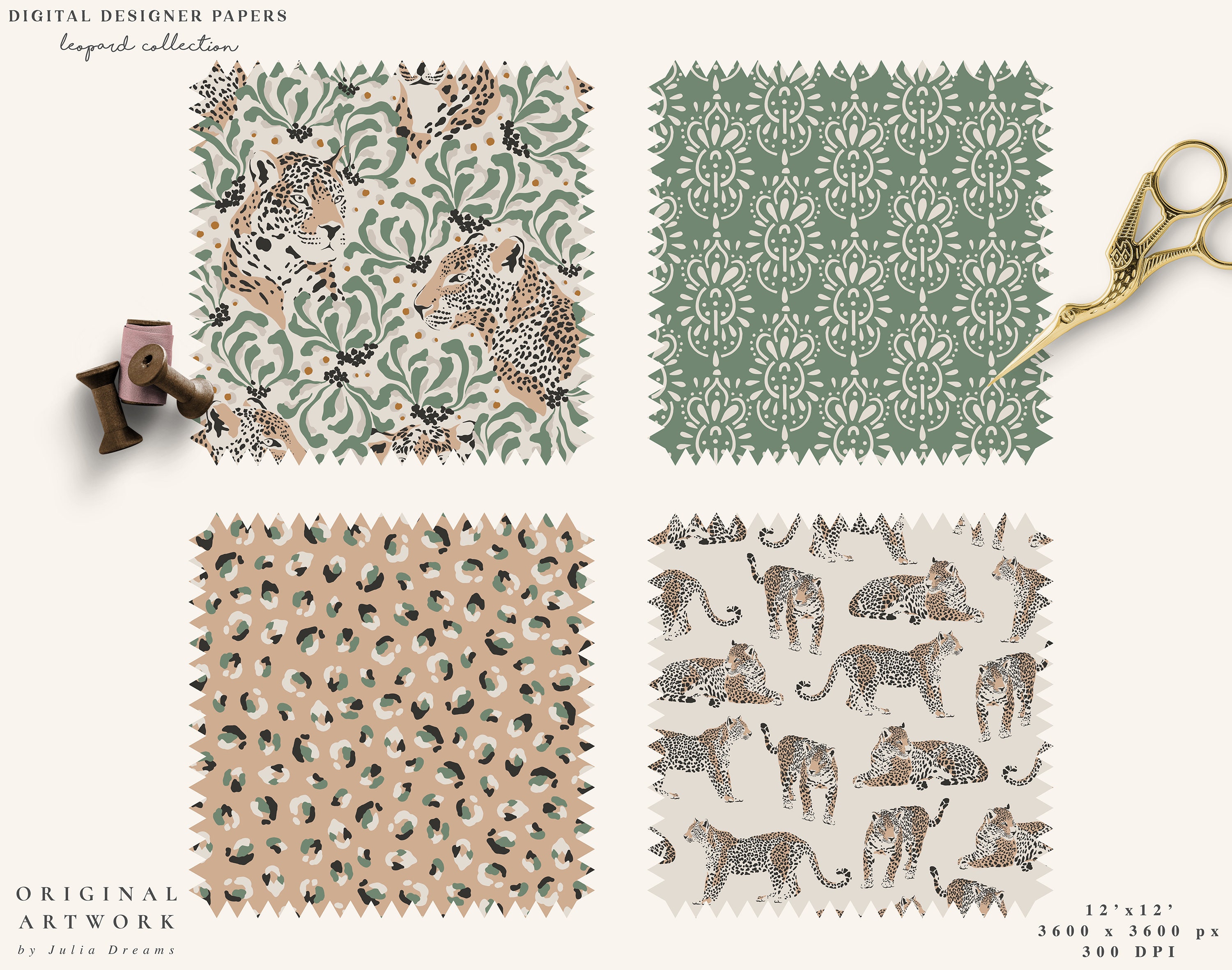 Leopard Digital Papers Commercial Use Scrapbook Paper - Etsy