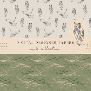 Owls Digital Papers - Commercial Use - Scrapbook Paper - Seamless ...