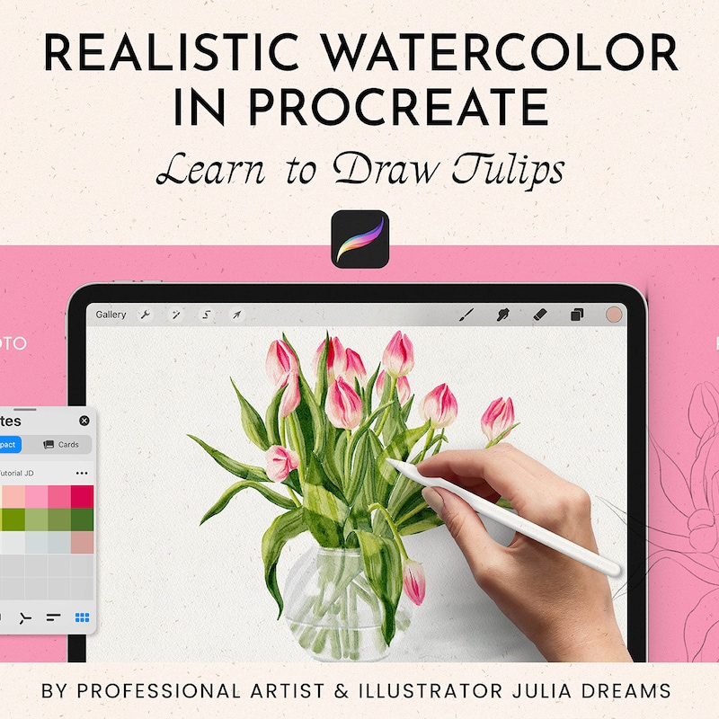 Tulip Flower Draw - Etsy