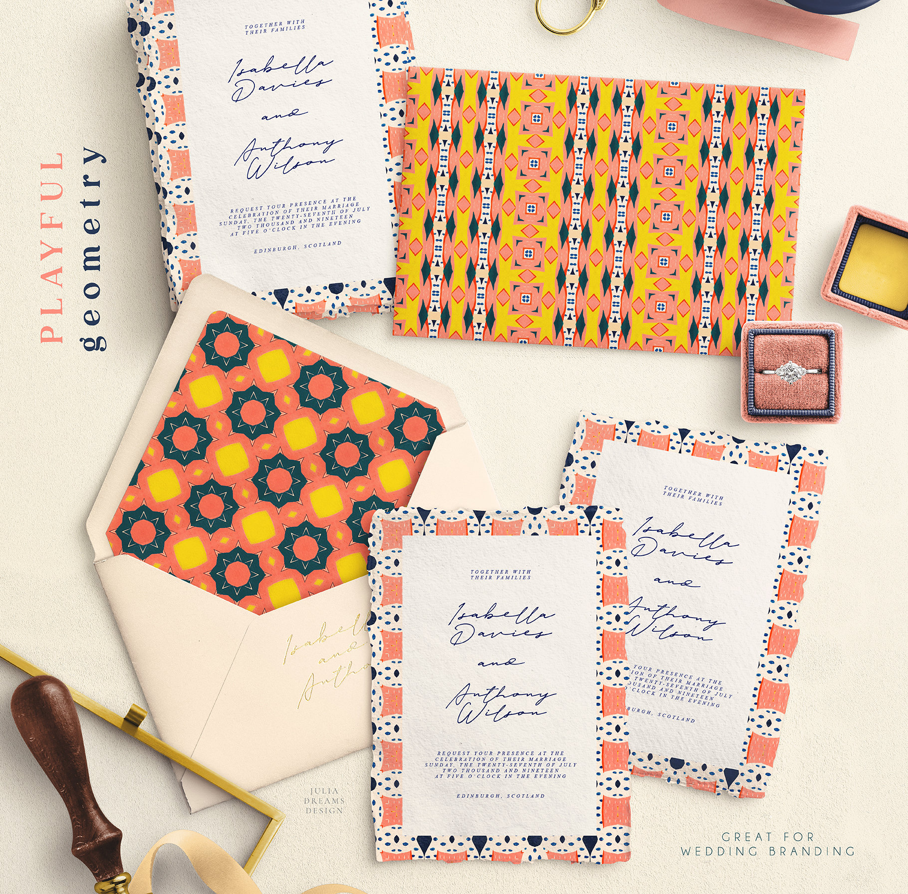 Playful Geometry Digital Paper Scrapbook Papers Seamless | Etsy