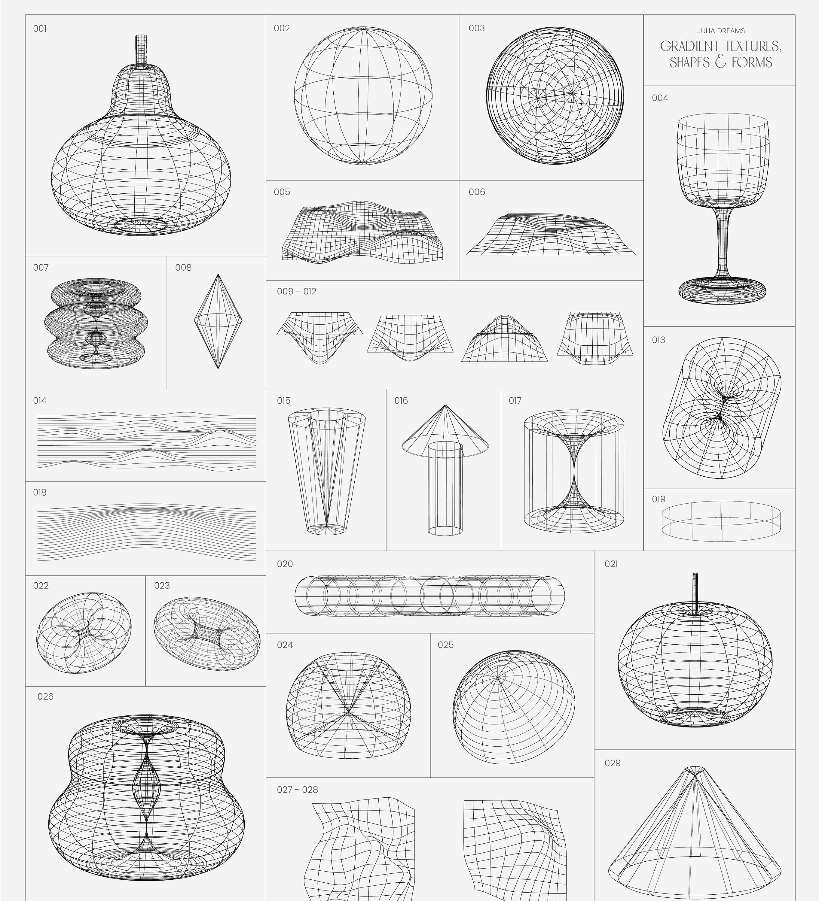 Geometric Forms 3D Objects - Digital Clipart - Instant Download ...