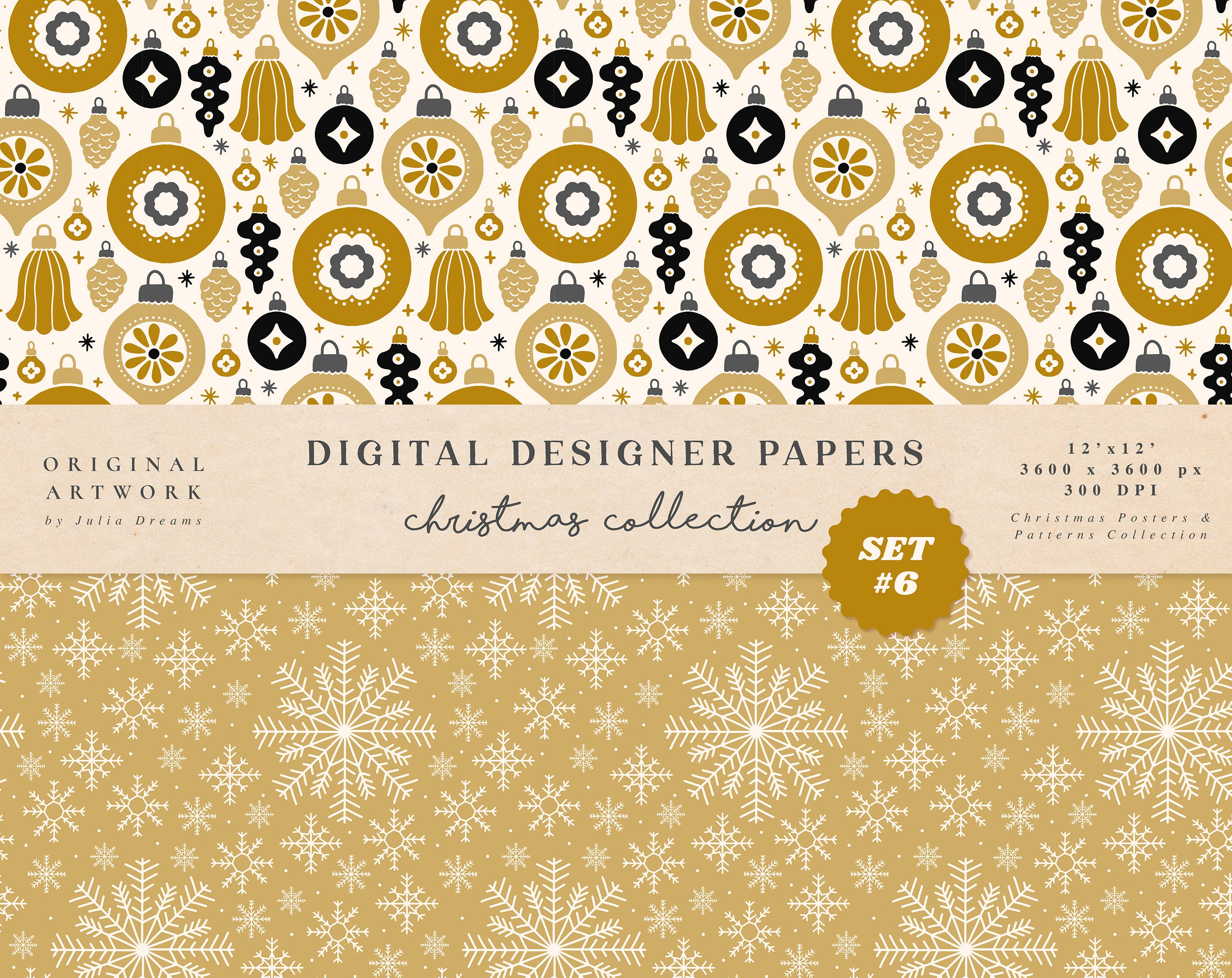 Gold New Year Digital Paper Set Scrapbook Paper Seamless - Etsy