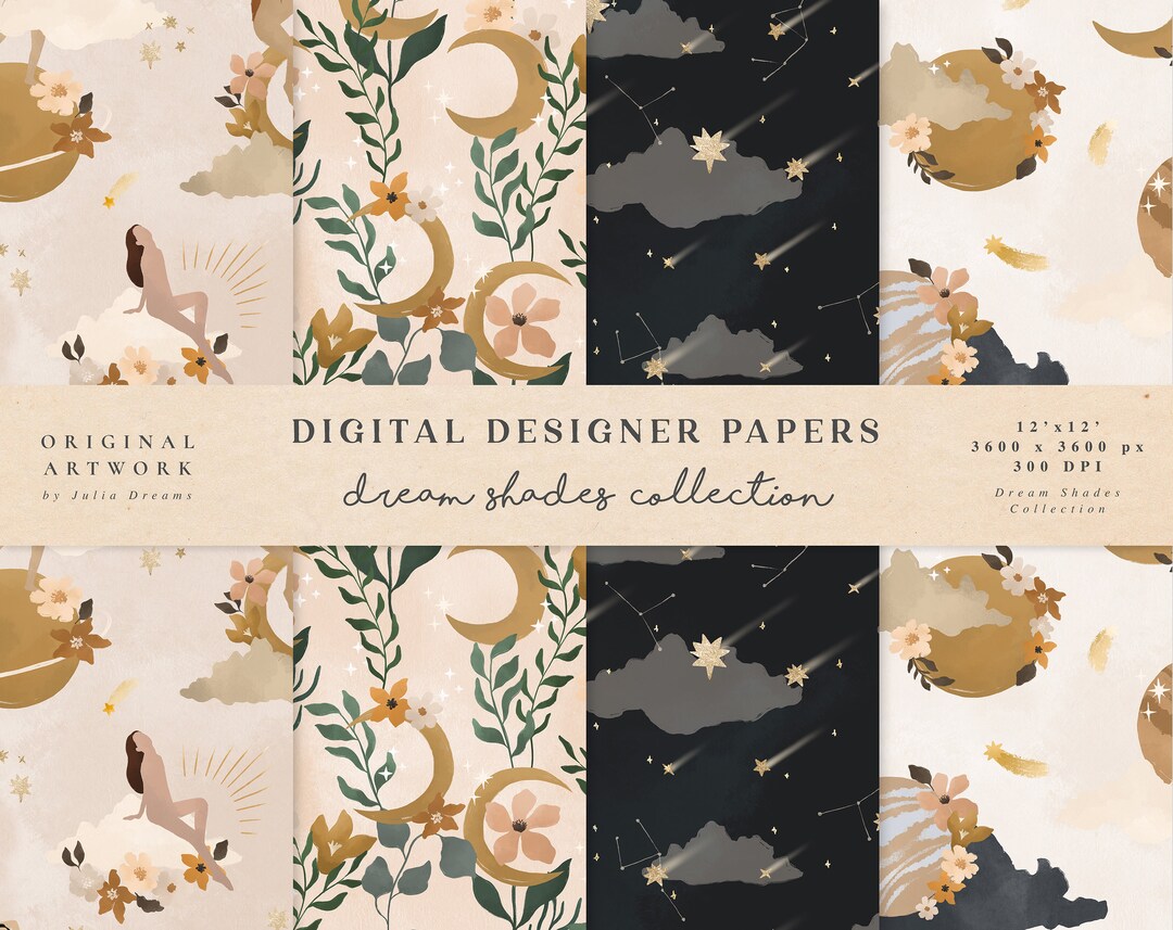 Digital Papers Dream Shades - Scrapbook Papers - Seamless Patterns ...