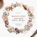 Watercolor Ocean Wreath Square Digital Clipart Individual PNG Files ...