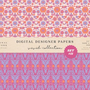 70s Groovy Digital Papers - Commercial Use - Scrapbook Paper - Seamless ...