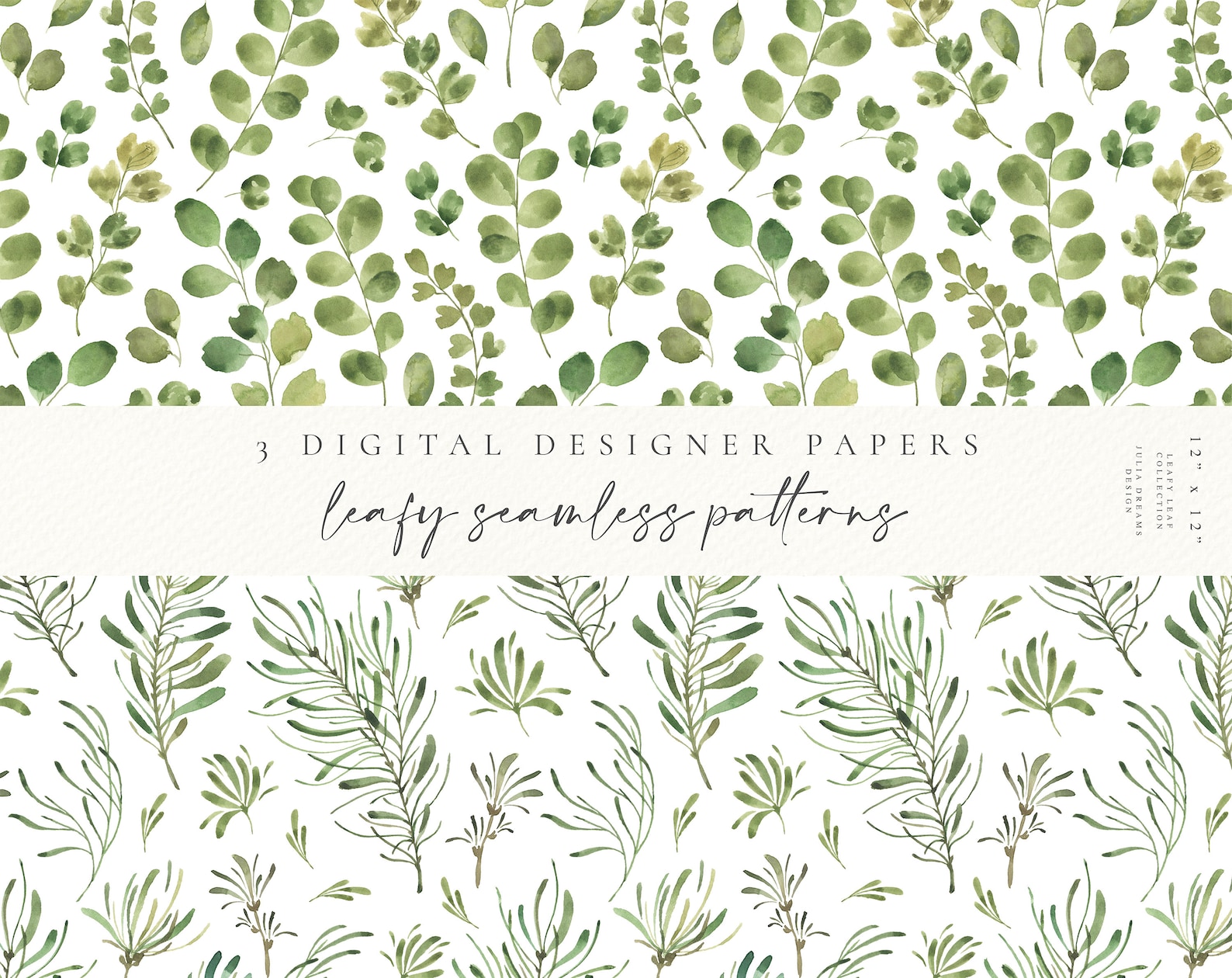 Leaf Digital Paper Scrapbook Papers Seamless Patterns Digital ...