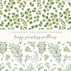 Leaf Digital Paper - Scrapbook Papers - Seamless Patterns - Digital ...