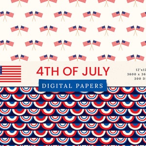 4th of July Digital Papers - Commercial Use - Scrapbook Paper ...