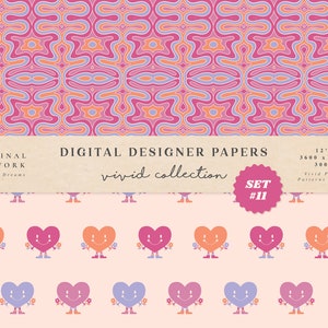 70s Groovy Digital Papers - Commercial Use - Scrapbook Paper - Seamless ...