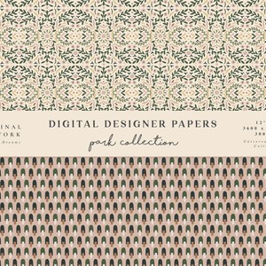 Park Digital Paper Set - Scrapbook Paper - Seamless Patterns - Digital ...
