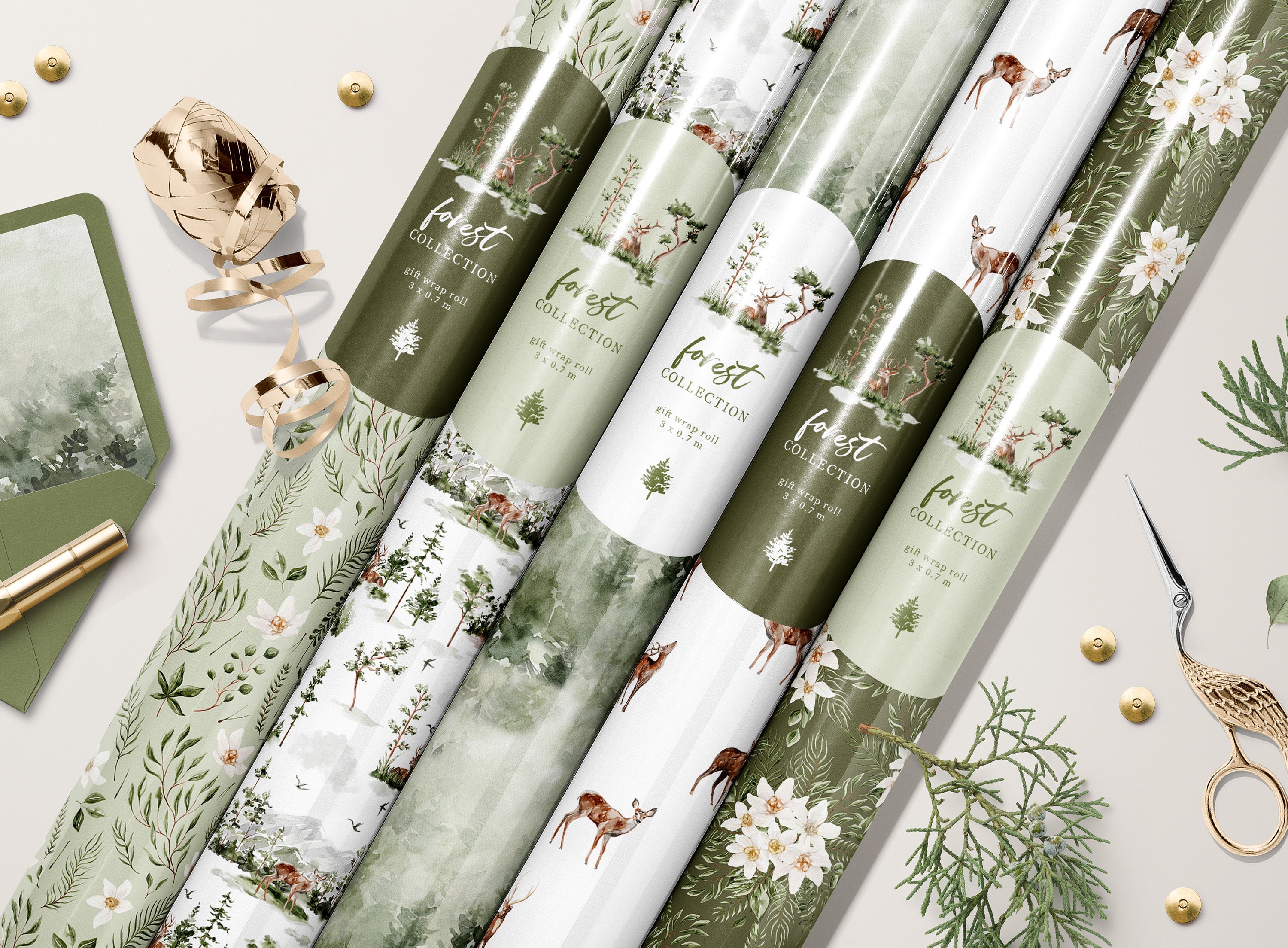 Evergreen Watercolor Forest Digital Paper Scrapbook Papers - Etsy