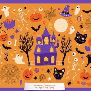 Halloween Clipart Set - Commercial Use - Instant Download - SVG PNG ...