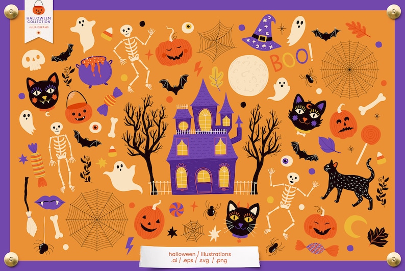 Halloween Clipart Set - Commercial Use - Instant Download - SVG PNG ...