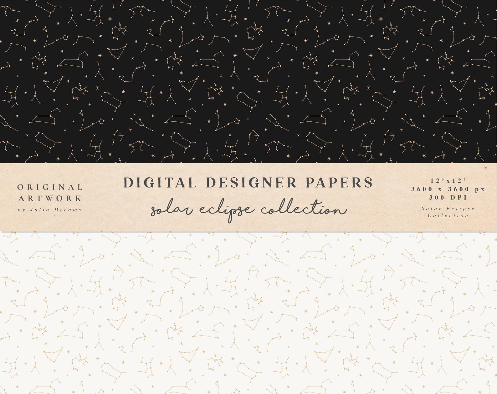 Digital Paper Solar Eclipse Scrapbook Papers Seamless | Etsy