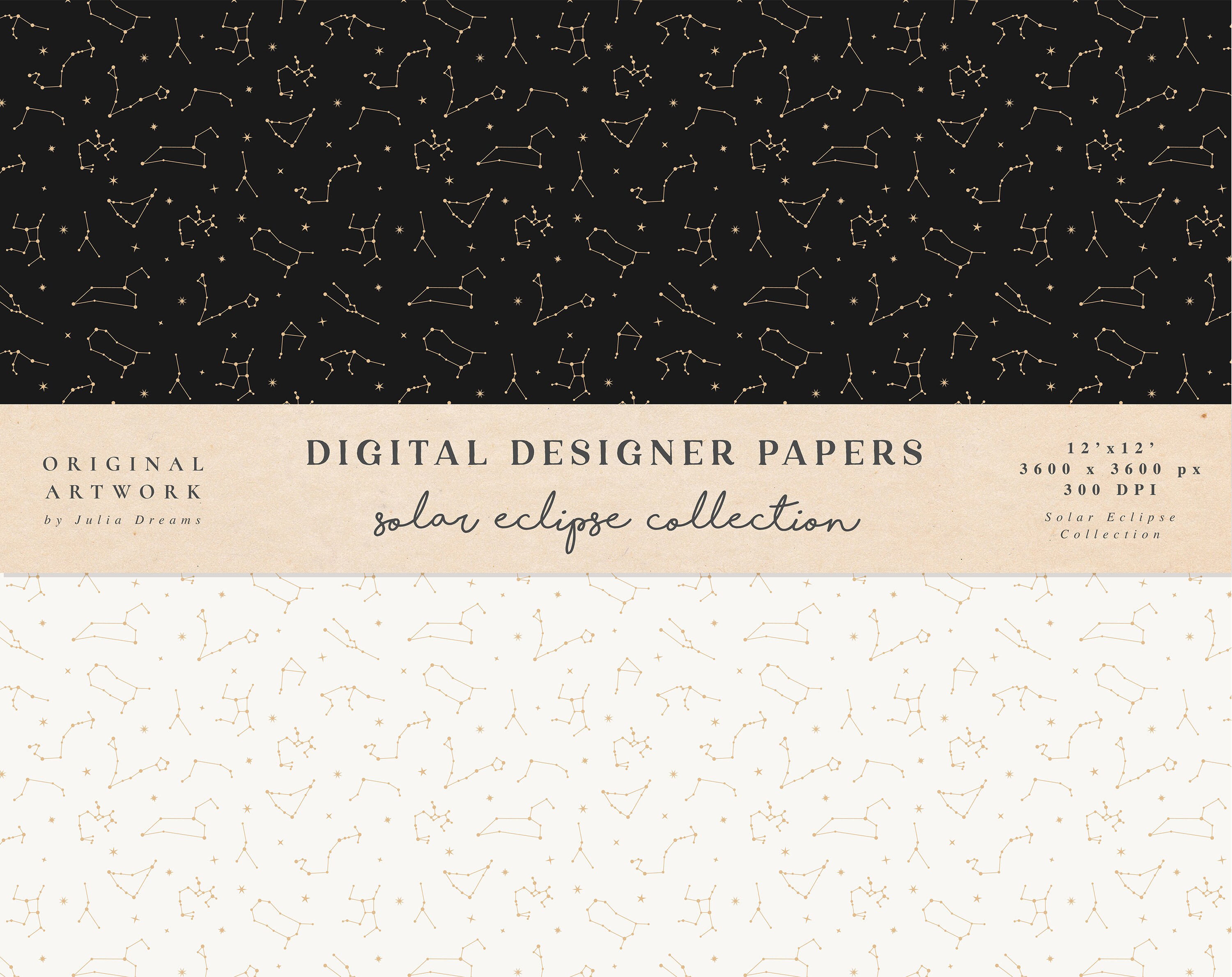 Digital Paper Solar Eclipse Scrapbook Papers Seamless | Etsy