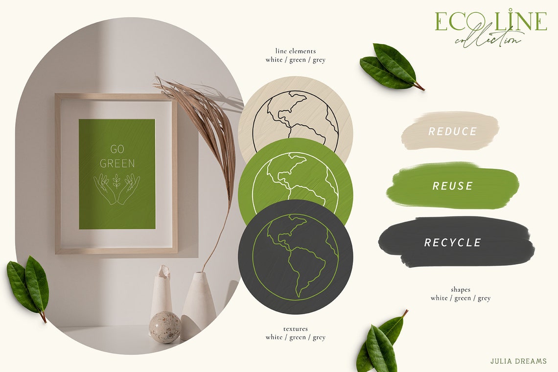 Eco Line Zero Waste - Digital Clipart Collection - Line Art PNG ...