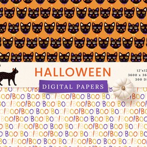 Halloween Digital Papers - Commercial Use - Scrapbook Paper - Seamless ...