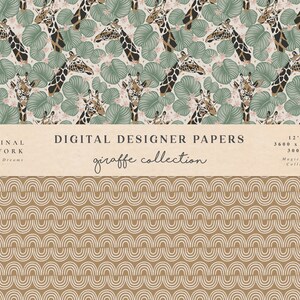 Giraffe Digital Papers - Commercial Use - Scrapbook Paper - Seamless ...