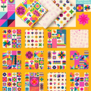 Retro Risograph Geometry Creator - 2000s 90s Y2K - Logo Digital Clipart - Printable Wall Art ...