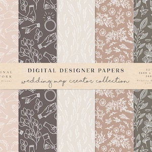 Wedding Digital Paper - Scrapbook Papers - Seamless Patterns - Digital ...