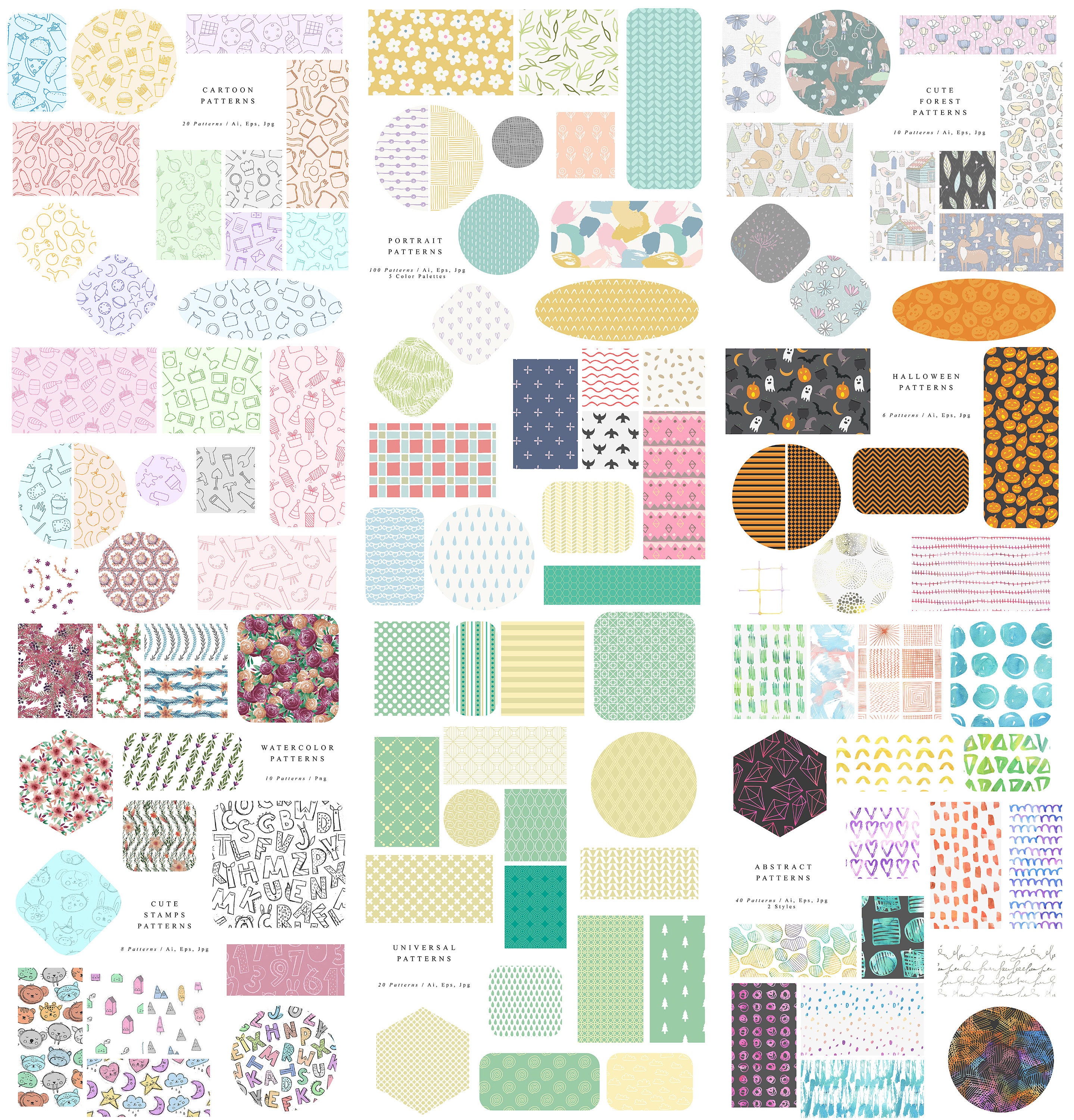 Digital Paper Bundle - Seamless Patterns - Printable Scrapbook ...