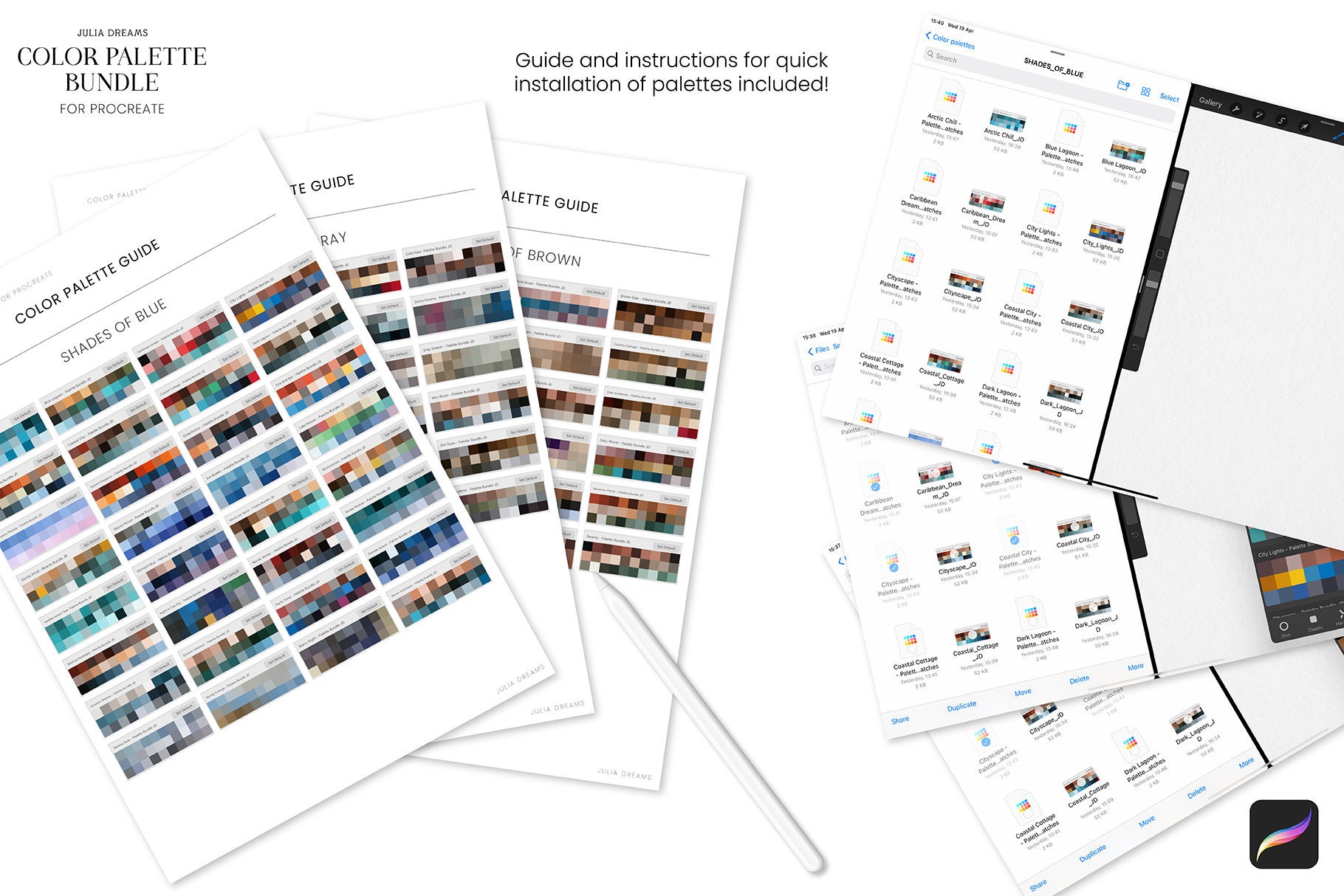 Procreate Color Palette Bundle 234 Color Swatches Ipad Etsy