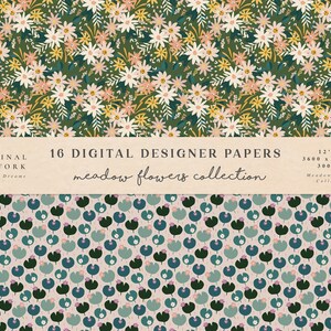 Meadow Flowers Digital Papers - Part 2 - Scrapbook Paper - Seamless ...