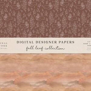 Fall Leaf Digital Paper - Scrapbook Papers - Seamless Patterns ...