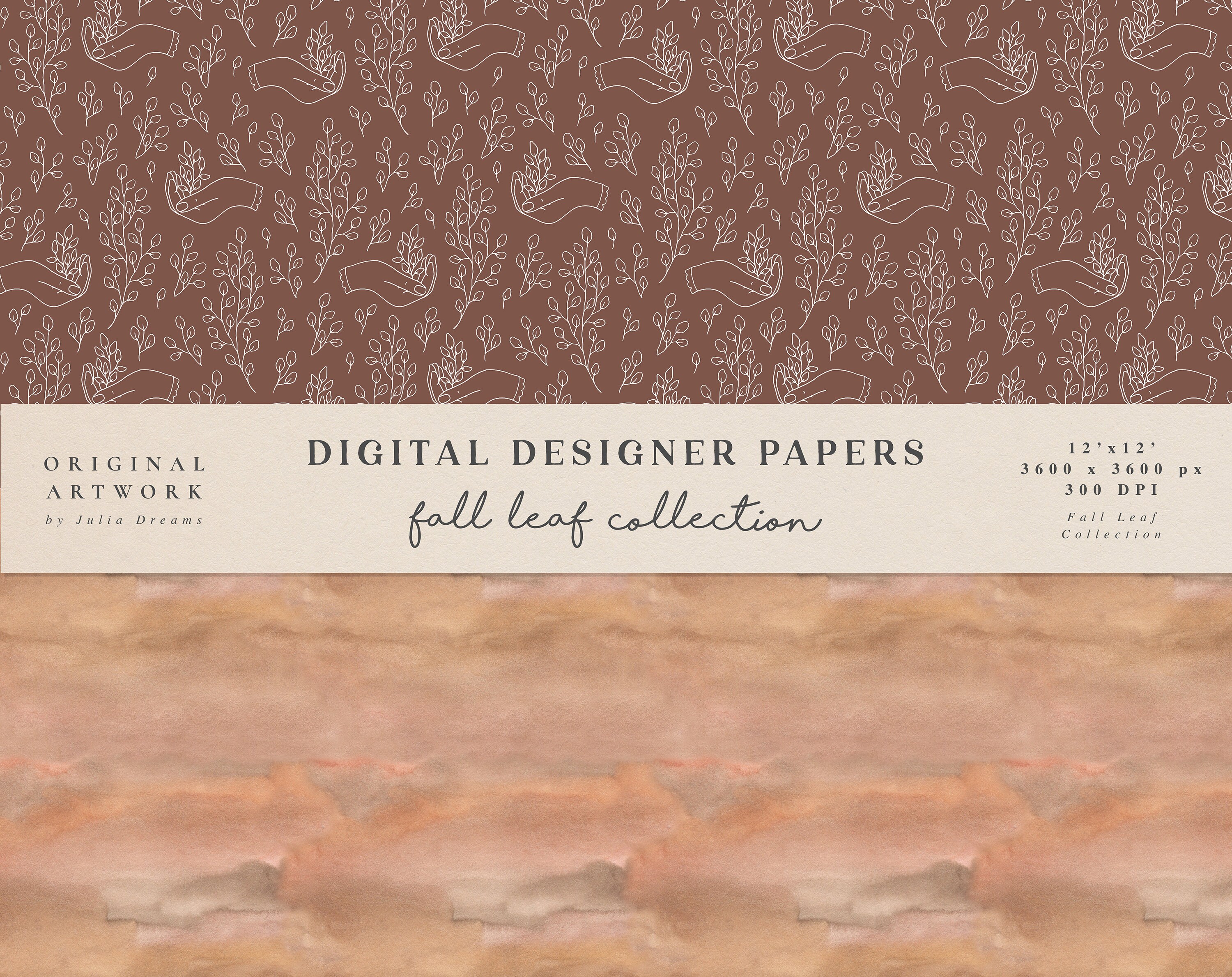 Fall Leaf Digital Paper Scrapbook Papers Seamless Patterns - Etsy