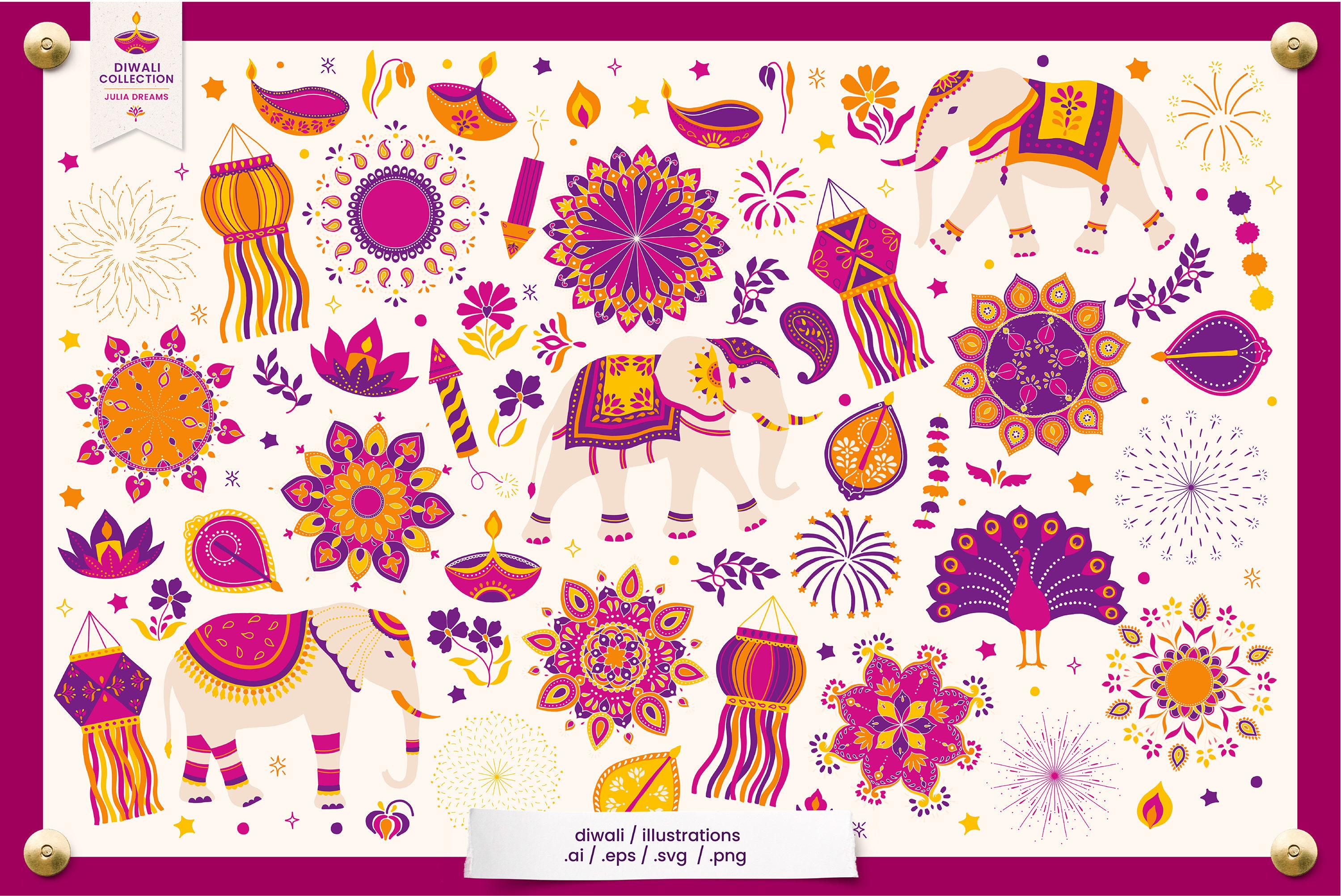 Diwali Clipart Set - Svg Bundle Download - PNG Instant Download ...