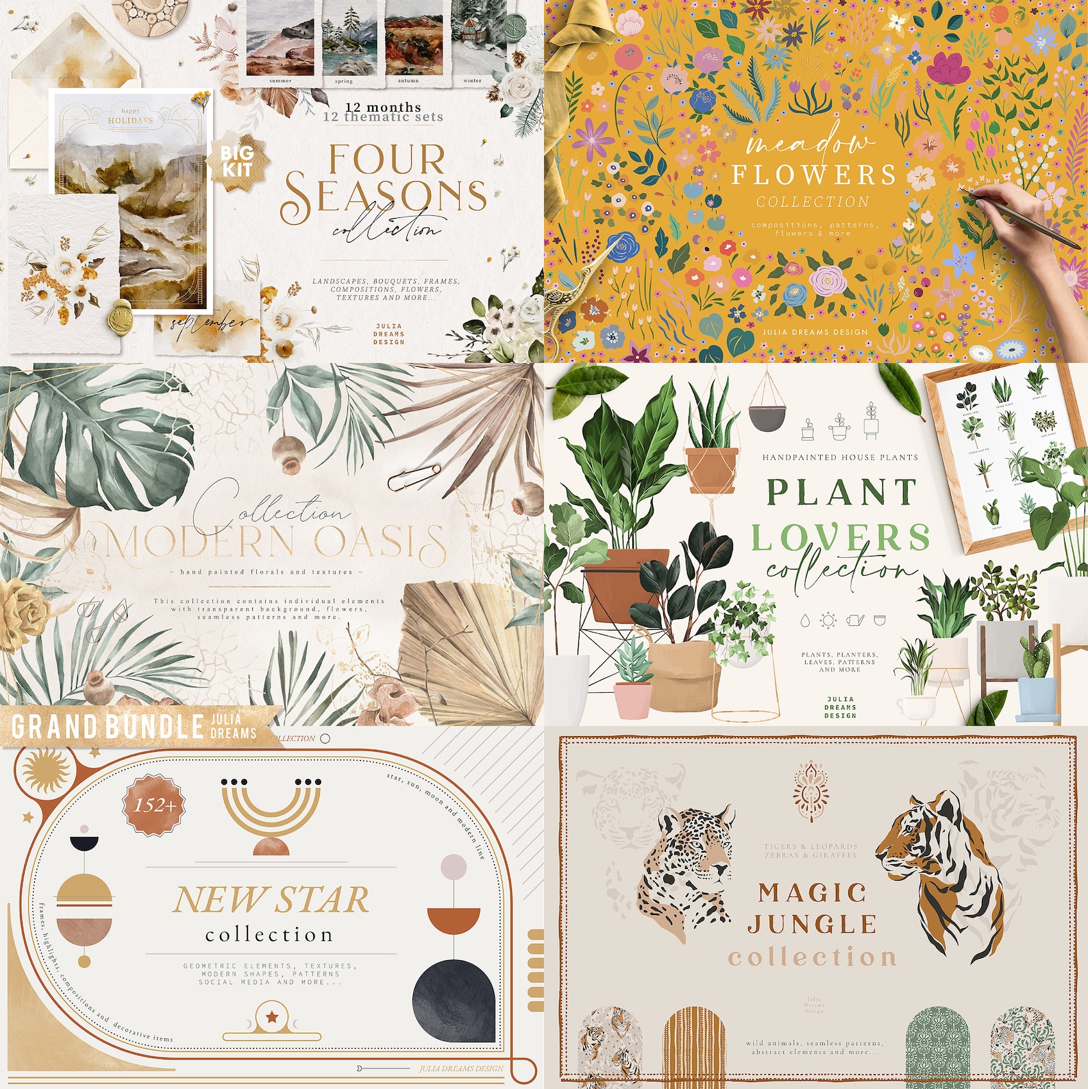 Grand Bundle Digital Watercolor Clipart Graphic Bundle - Etsy