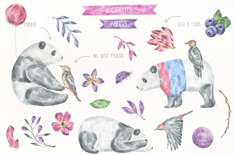Best Friends Watercolor Clipart - Watercolor Nursery Pastel - Polar ...