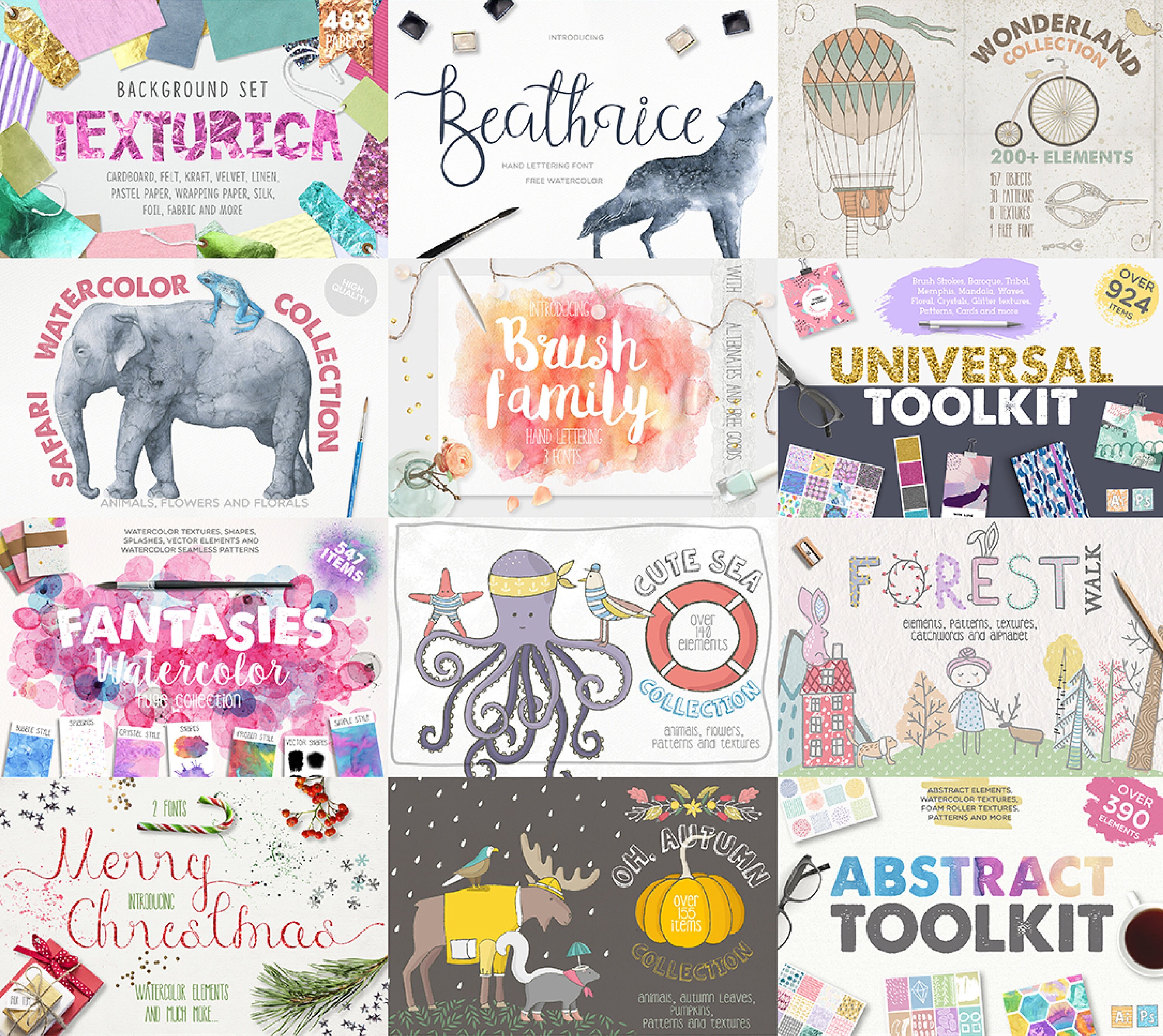 Digital Watercolor Clipart Bundle 99% OFF Graphic Bundle - Etsy