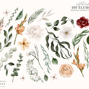 Wedding Watercolor Digital Clipart - Individual PNG Files - Wedding ...