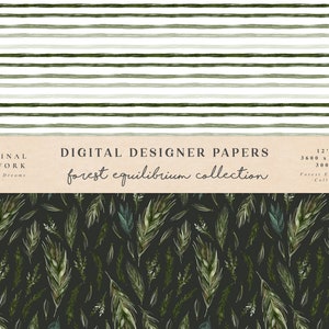 Watercolor Forest Digital Paper - Scrapbook Papers - Seamless Patterns ...