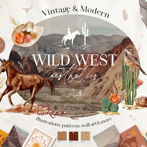 Western Set Clipart - Etsy