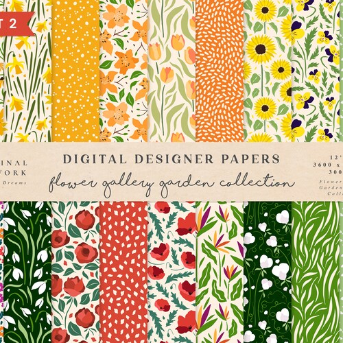 Jungle Digital Paper Scrapbook Paper Seamless Patterns - Etsy