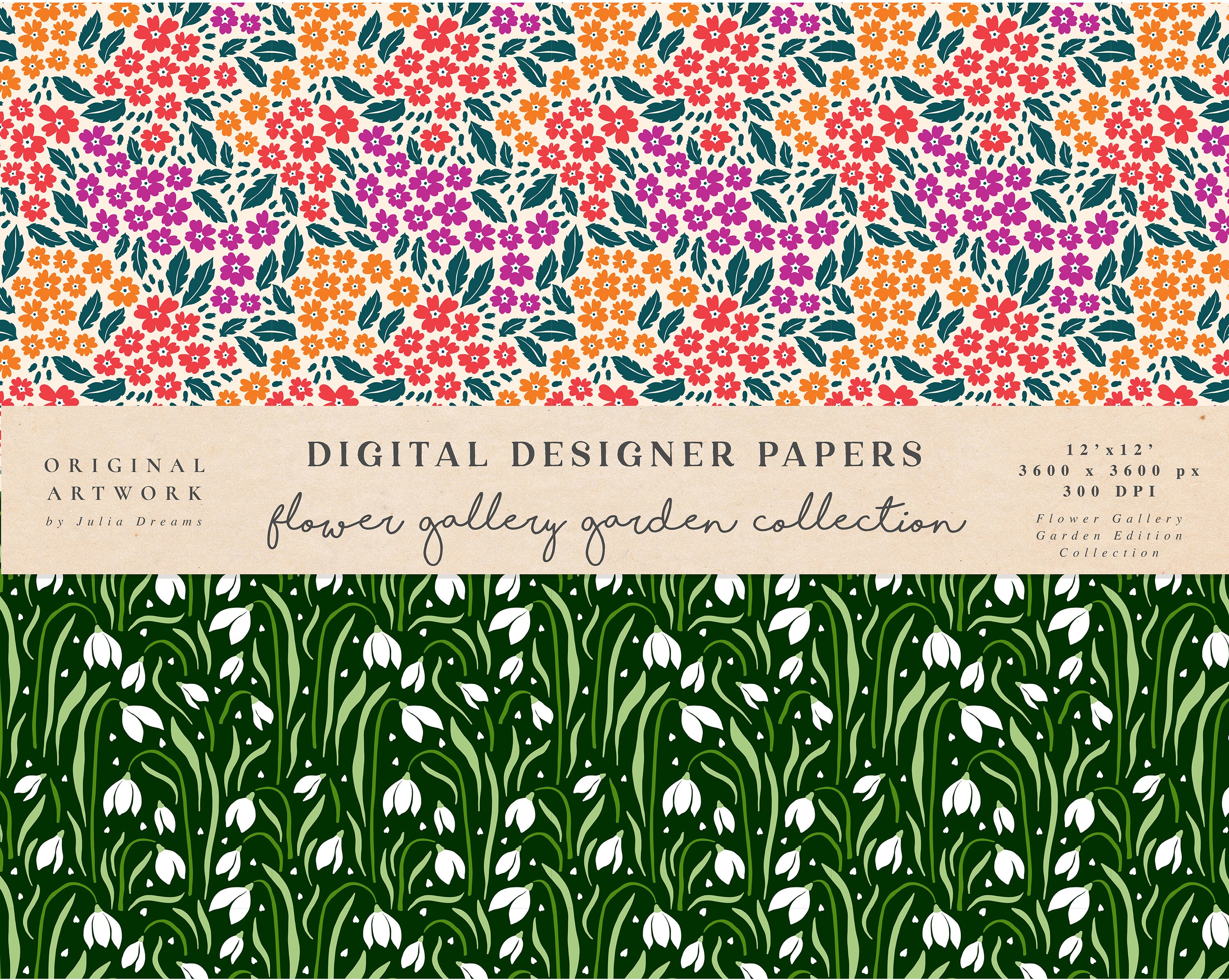 Flower Gallery Garden Digital Papers Part 2 Scrapbook - Etsy