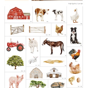 Watercolor Farm Life Clipart Set - Digital Watercolor Animals - Baby ...